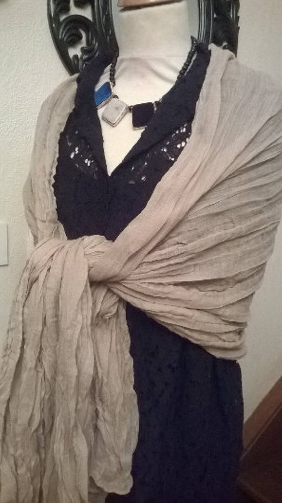 Large Shawl Scarf and Scarf in Crumpled Cotton Cotton - Etsy UK