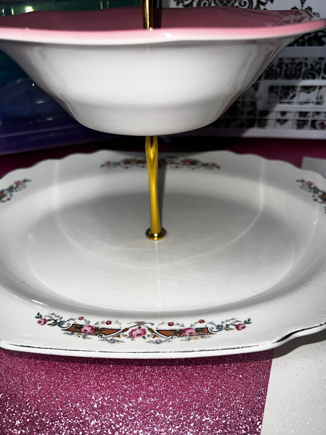 The elisabeth an 3 Tiered Vintage Plate Stand - Etsy