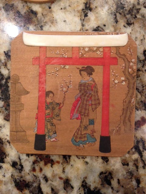 Vintage Hand Painted Chinese Name Cards With Bone Inlay. Exceptionally ...