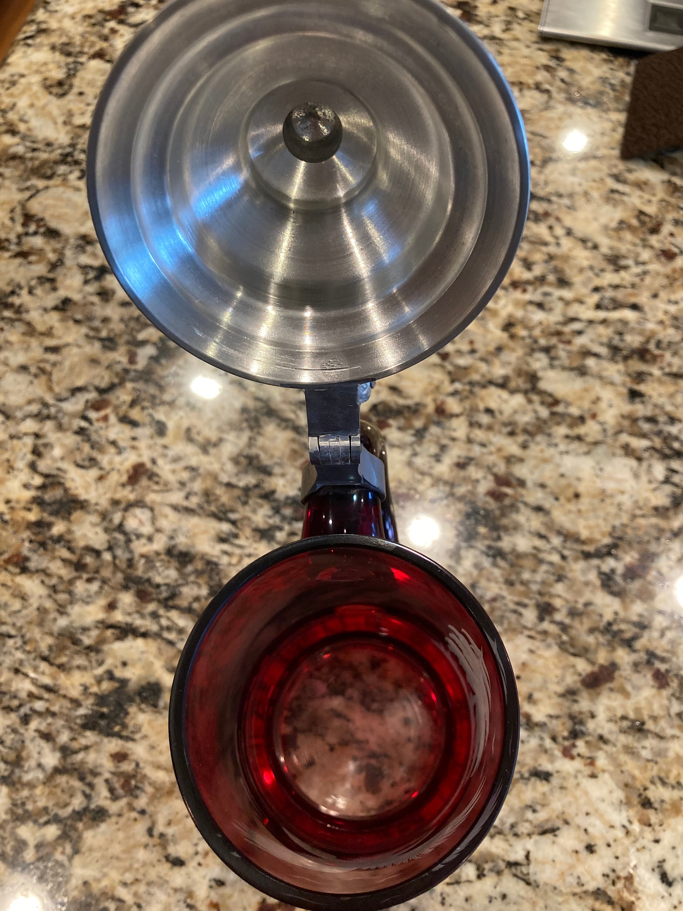 Ruby Red Glass Beer Stein Hand Engraved Deep Red Color Heavy Glass Like ...