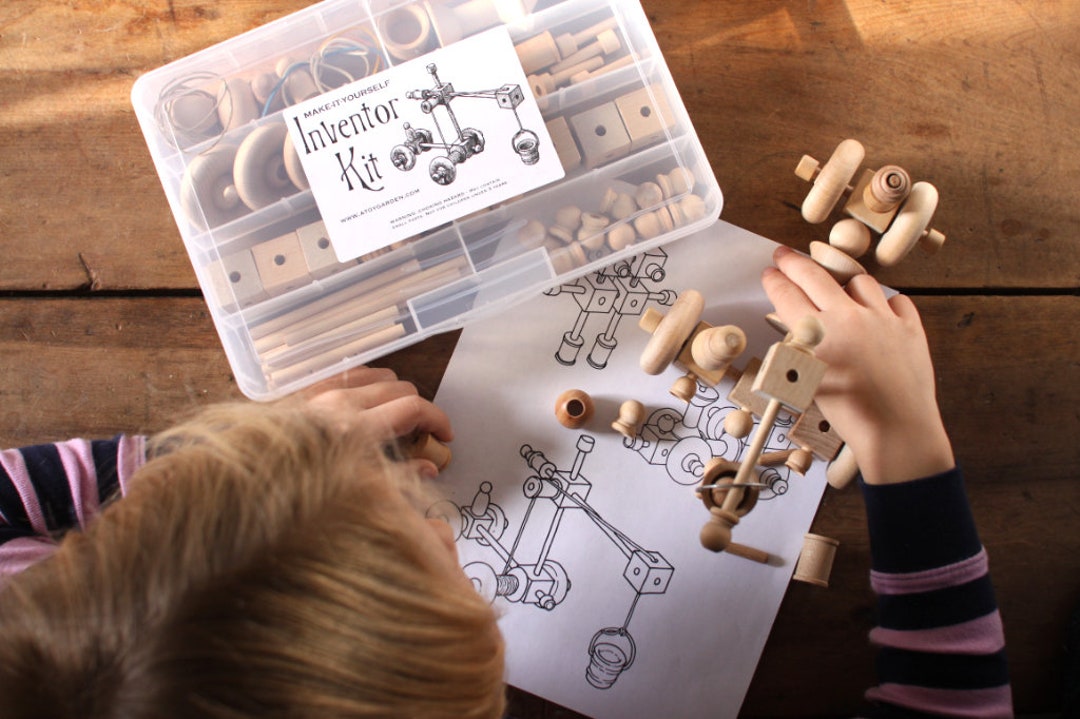 Inventor Kit - All Wood Parts - Tinker Set - Etsy