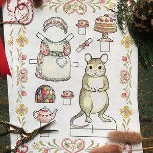 Valentine Mouse Paper Dolls - Etsy