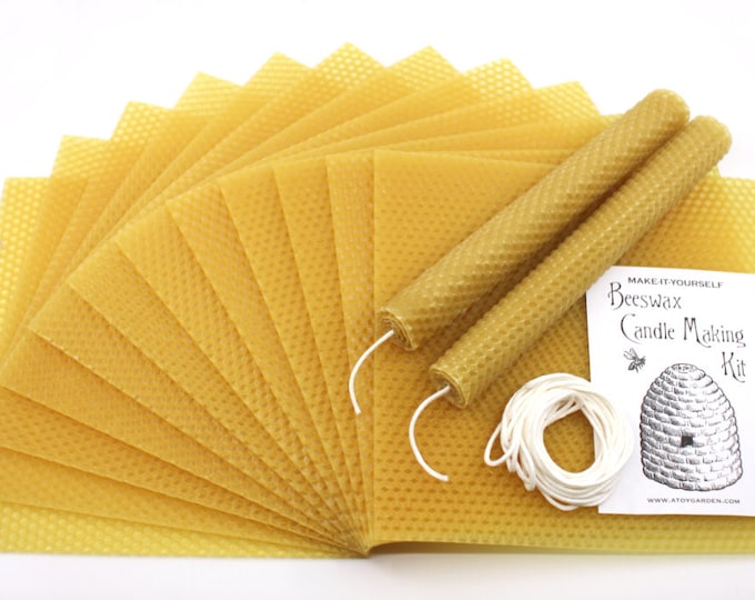 Natural Beeswax Candle Making Kit for 12 Candles - Waldorf Candle ...