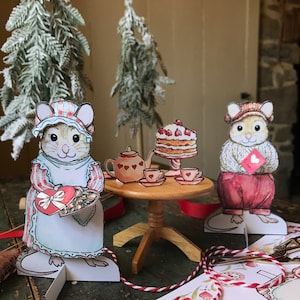 Valentine Mouse Paper Dolls - Etsy