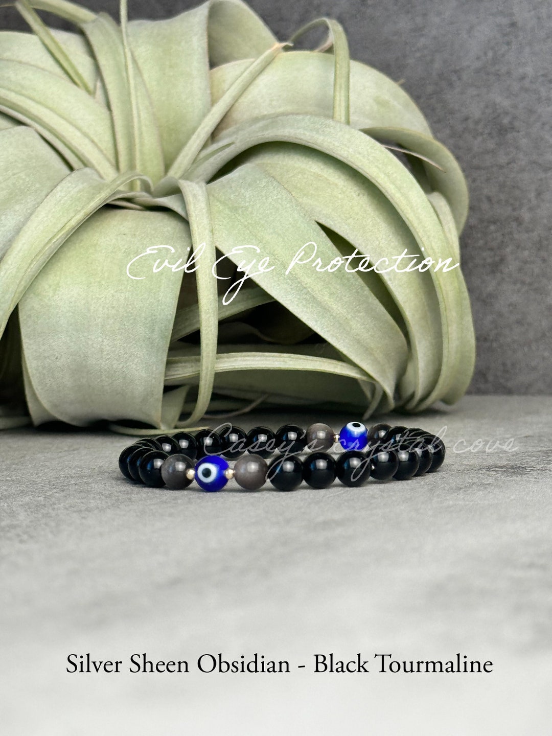 Evil Eye Protection Bracelet, Empath Protection, Black Tourmaline ...