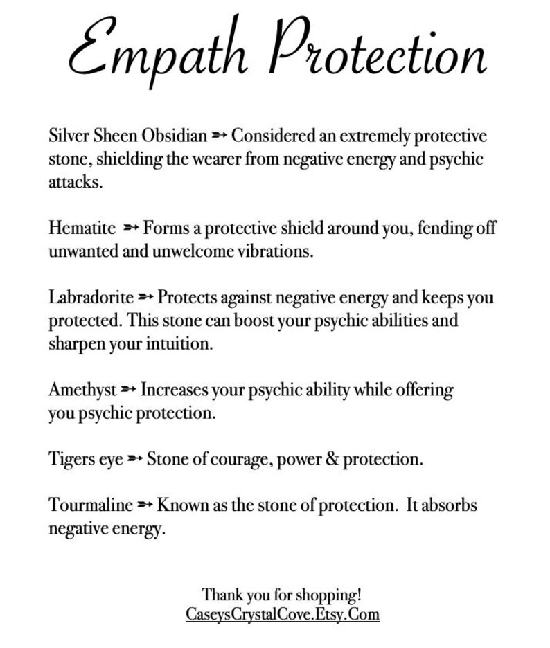 Empath Protection Bracelet, Negative Energy Shield, Black Tourmaline ...