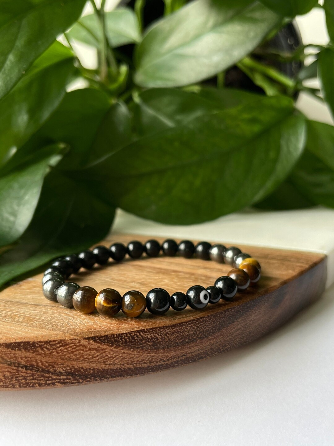Evil Eye Triple Protection, Black Tourmaline Bracelet, Empath ...