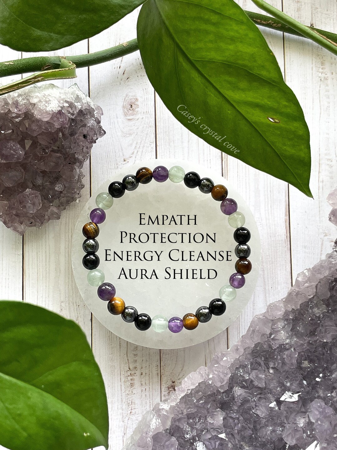 Empath Protection Bracelet, Handmade Crystal Jewelry, Minimalist ...