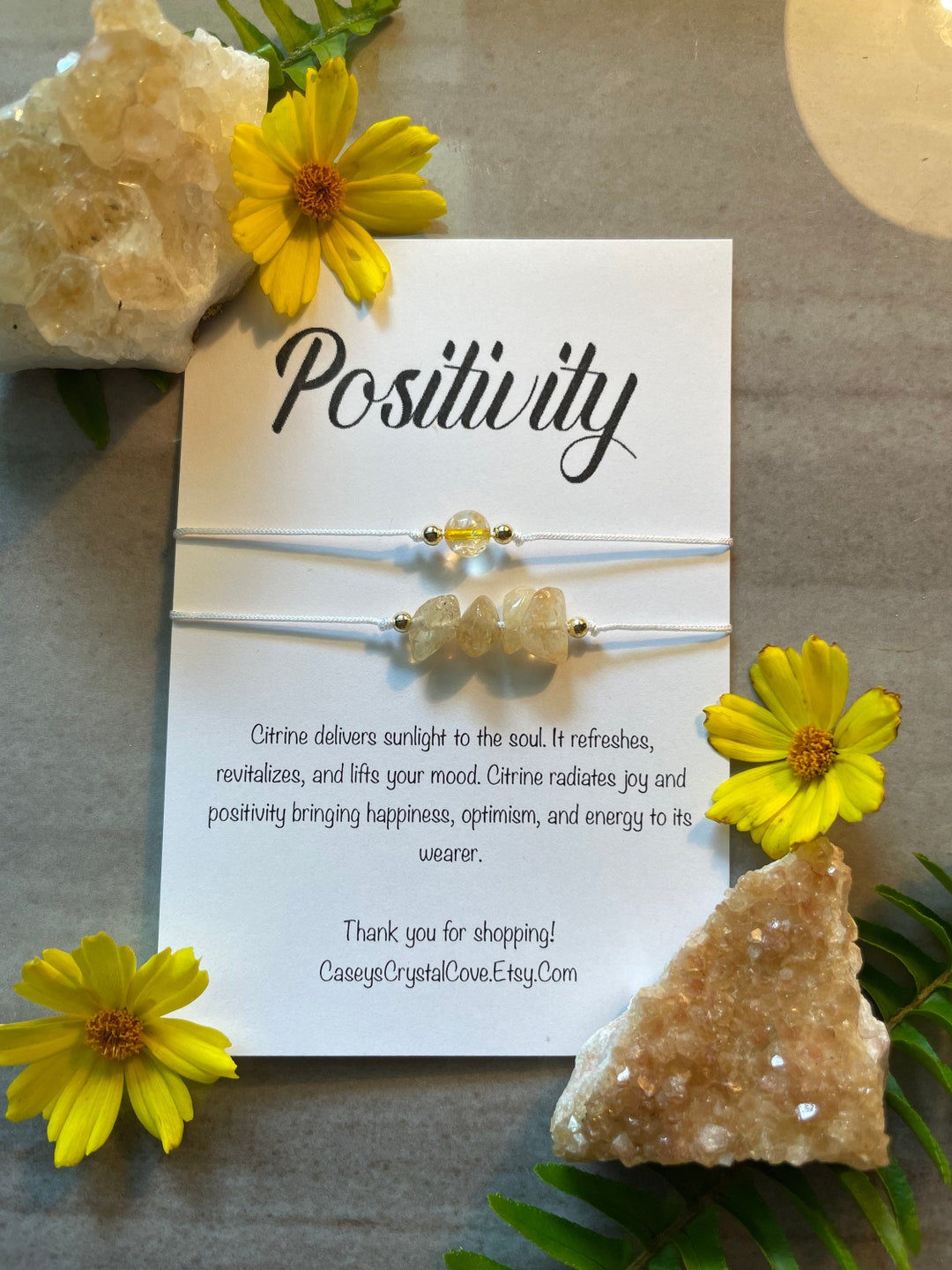 Citrine Crystal Bracelet, Positive Energy Bracelet, November Birthstone ...
