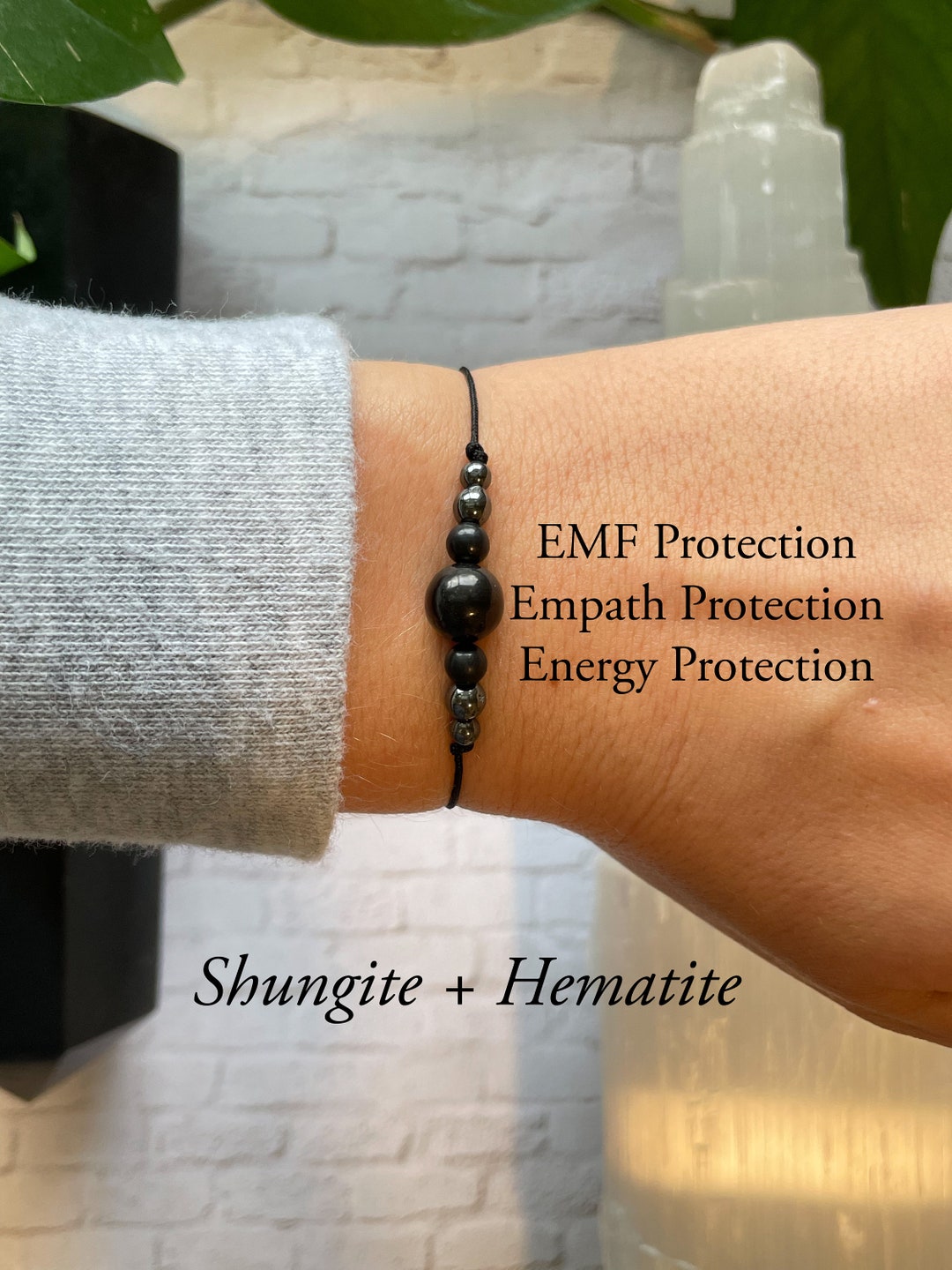 Shungite EMF 5G Protection Bracelet Empath Protection Energy Cleanse ...