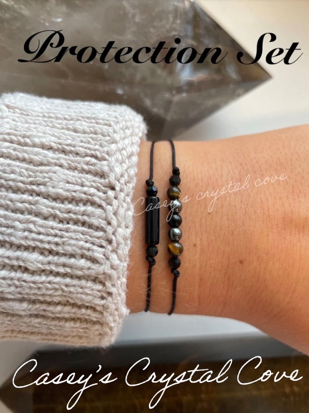 Triple Protection Bracelet, Empath Protection, Black Tourmaline and ...