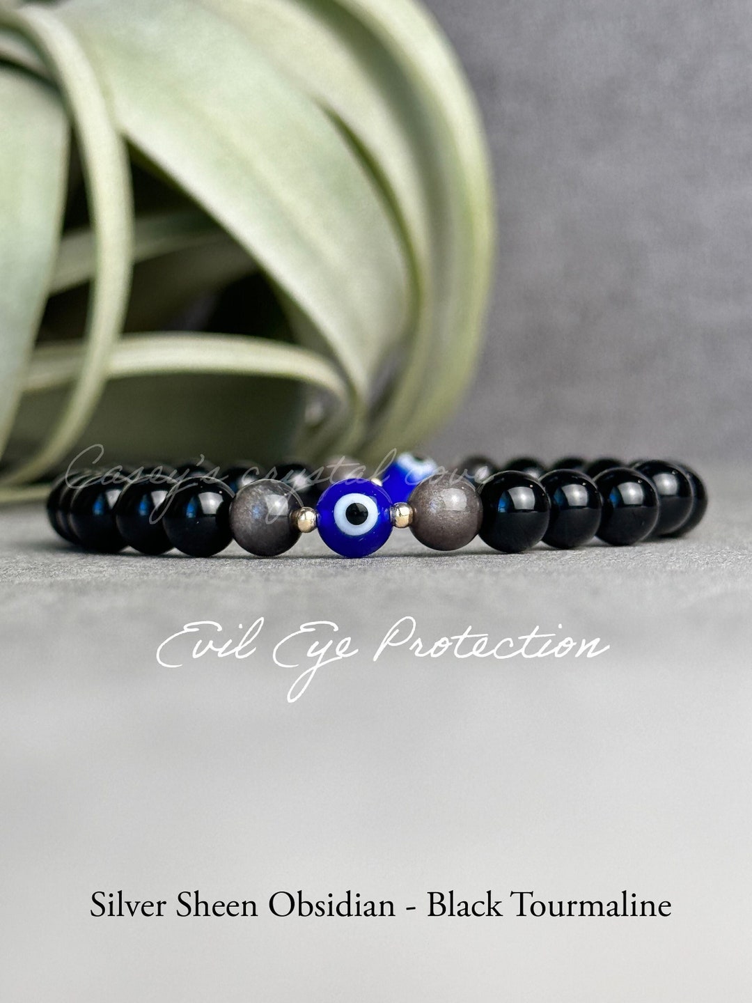 Evil Eye Protection Bracelet, Empath Protection, Black Tourmaline ...