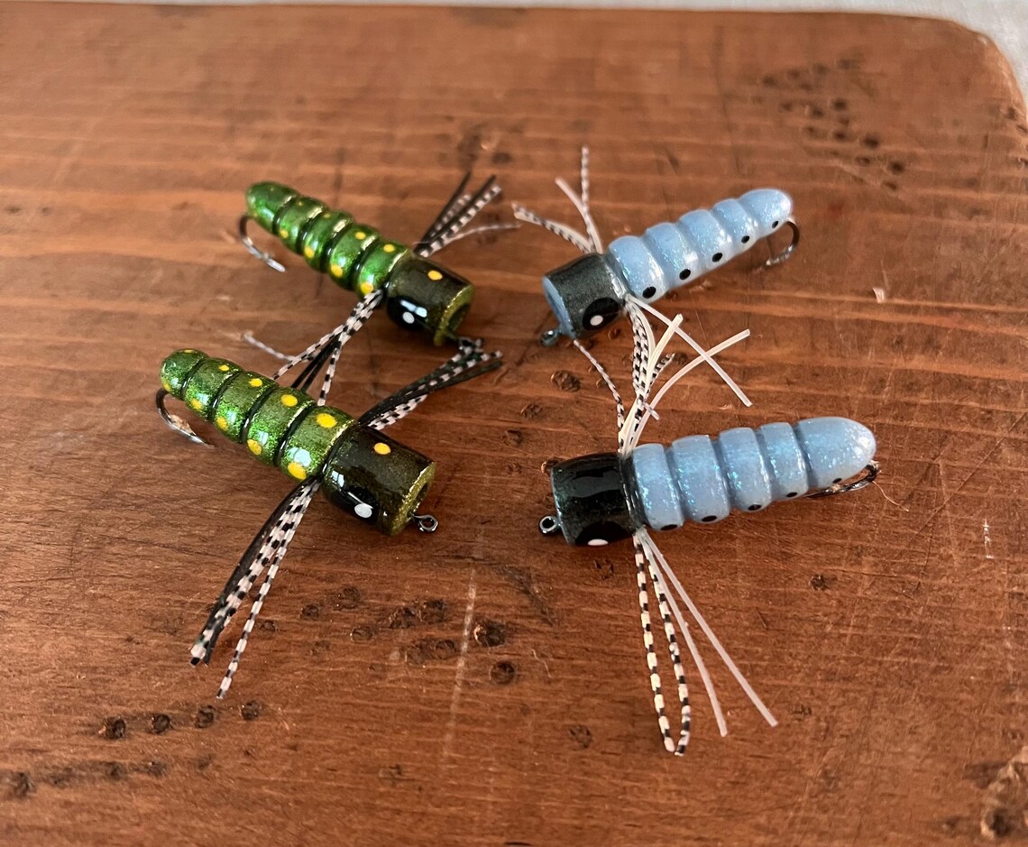 Balsa Wiggle Bugs (4 Pack)- Bass Flies- Fly Fishing - Etsy