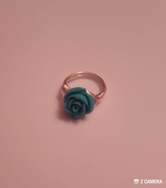 BLUE ROSE RING | Etsy