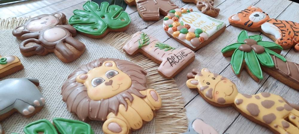Wild Animal Cookies, Birthday Cookies, Party Favor, Jungle Animal ...
