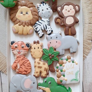 Wild Animal Cookies, Birthday Cookies, Party Favor, Jungle Animal ...