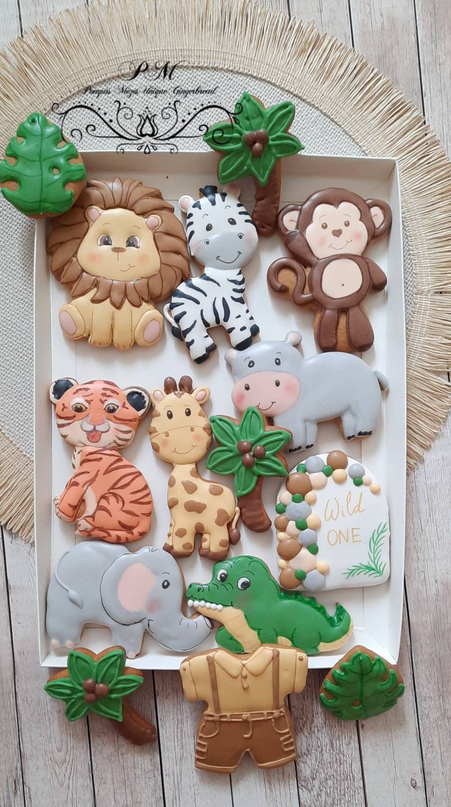 Wild Animal Cookies, Birthday Cookies, Party Favor, Jungle Animal ...