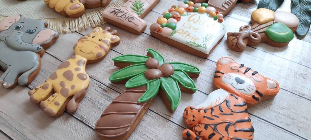 Wild Animal Cookies, Birthday Cookies, Party Favor, Jungle Animal ...