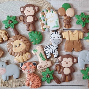Wild Animal Cookies, Birthday Cookies, Party Favor, Jungle Animal ...