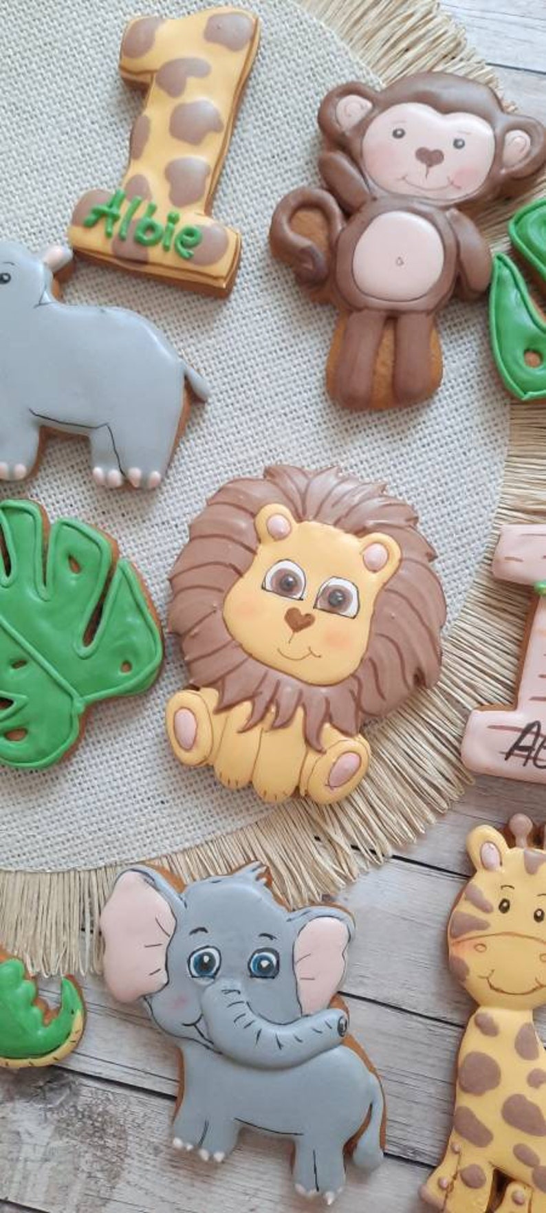 Wild Animal Cookies, Birthday Cookies, Party Favor, Jungle Animal ...