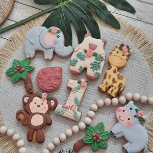 Wild Animal Cookies, Birthday Cookies, Party Favor, Jungle Animal ...