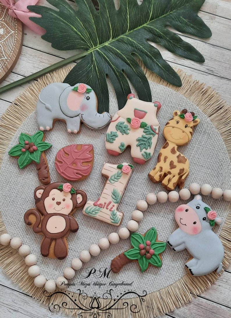 Wild Animal Cookies, Birthday Cookies, Party Favor, Jungle Animal ...