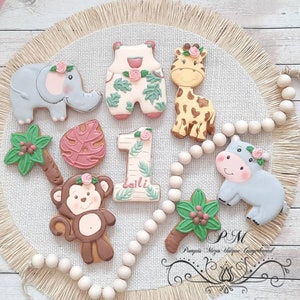 Wild Animal Cookies, Birthday Cookies, Party Favor, Jungle Animal ...