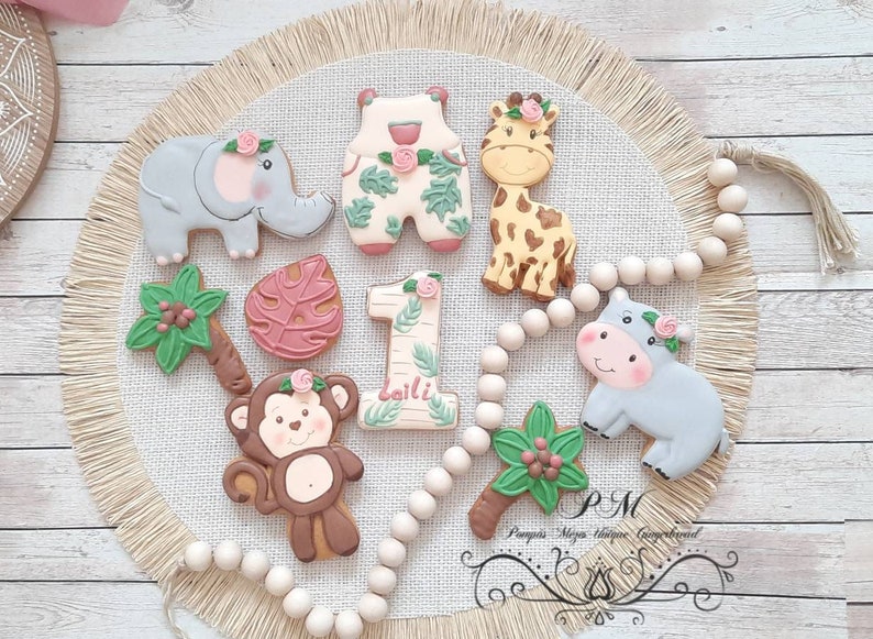 Wild Animal Cookies, Birthday Cookies, Party Favor, Jungle Animal ...