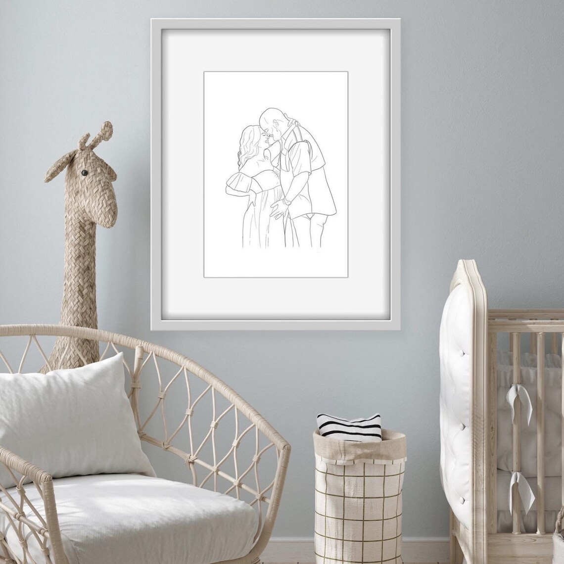 2 Person Fine Line Portrait - Etsy