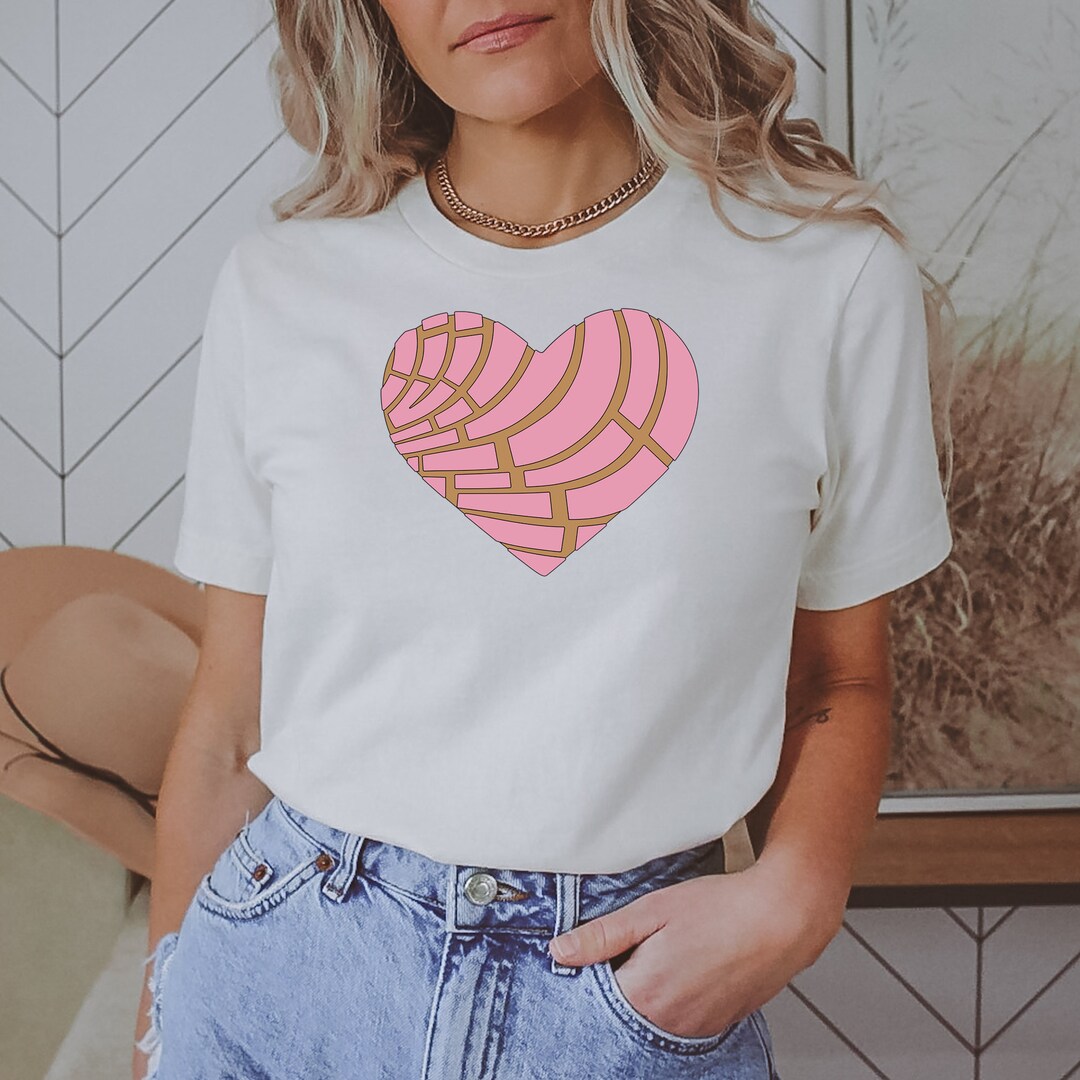 Concha Heart, Concha Heart Sweatshirt, Concha Sweet Bread Mexican, Tops ...