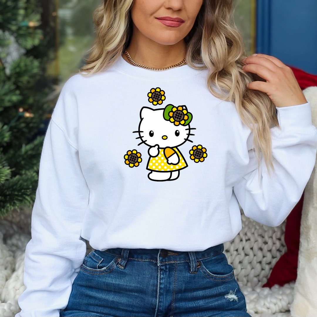 Hello Kitty Sweater, Unisex Sunflower Obsessed, Onesie Sunflowers ...