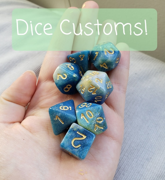 CUSTOM ORDER Dice Set for Dungeons and Dragons Tabletop RPG - Etsy