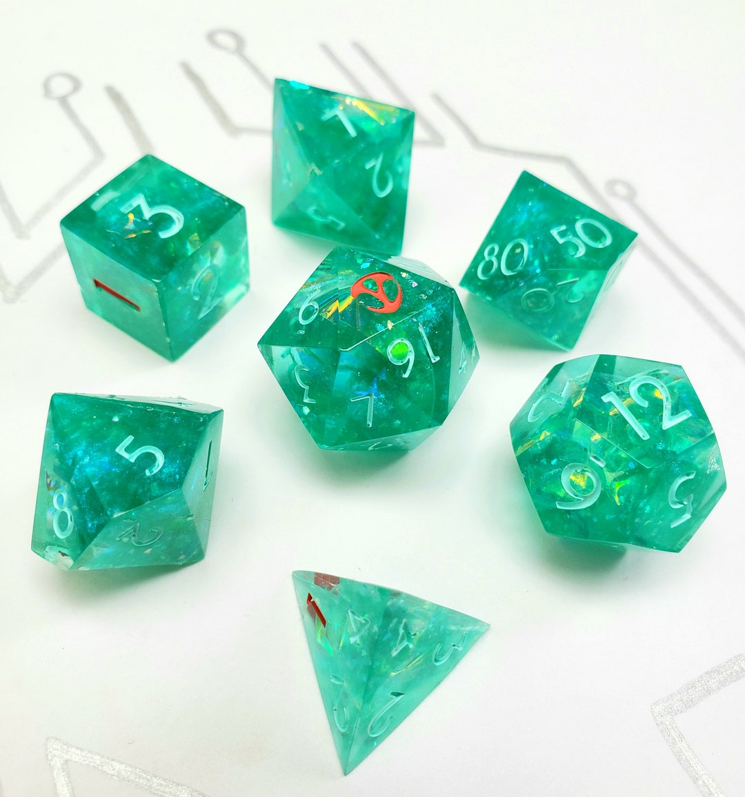 Zero-one hatsune Miku Inspired Dice Set for Dungeons and Dragons ...