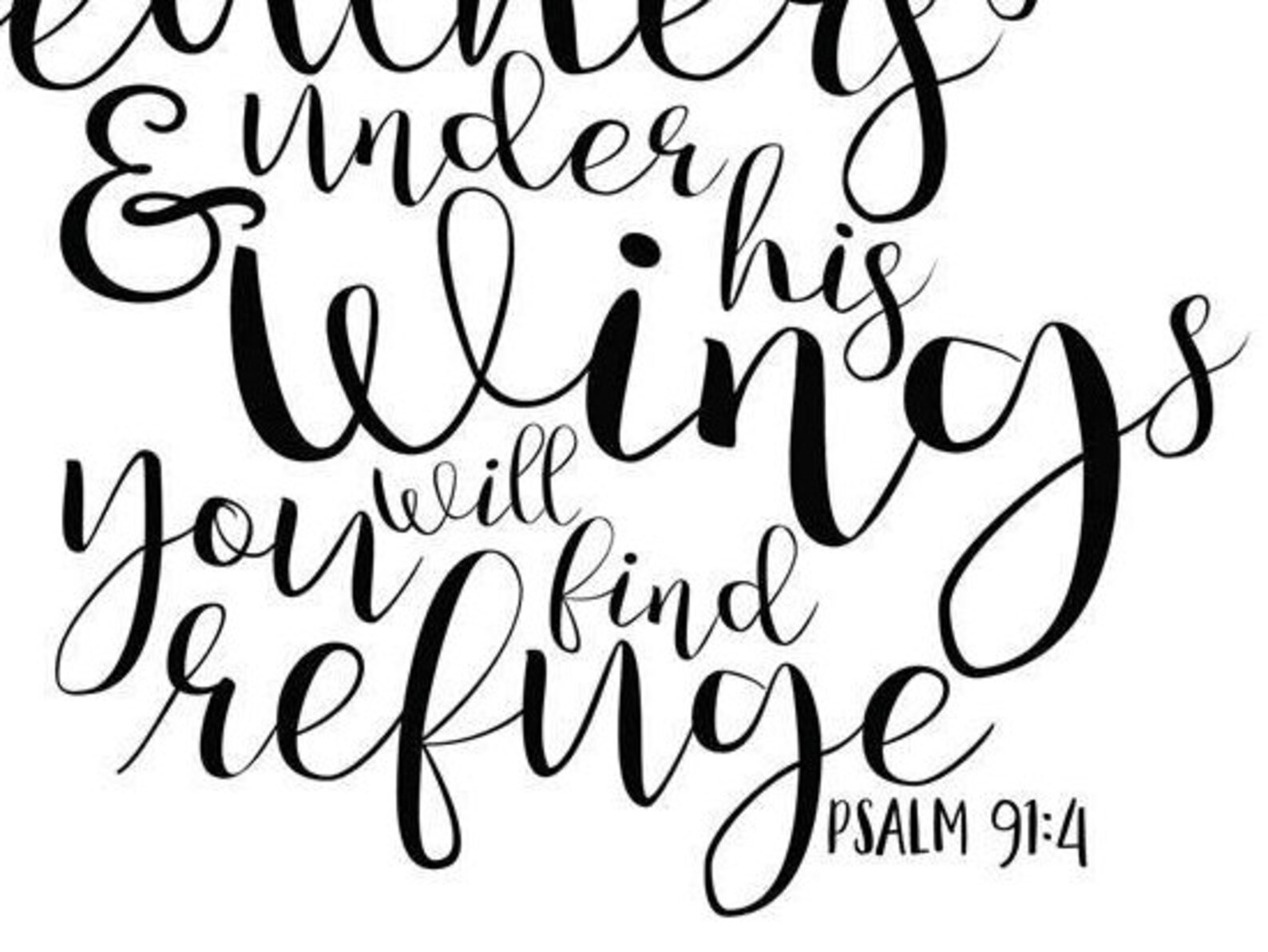 He Will Cover You With His Feathers Psalm 91 4 Bible Etsy