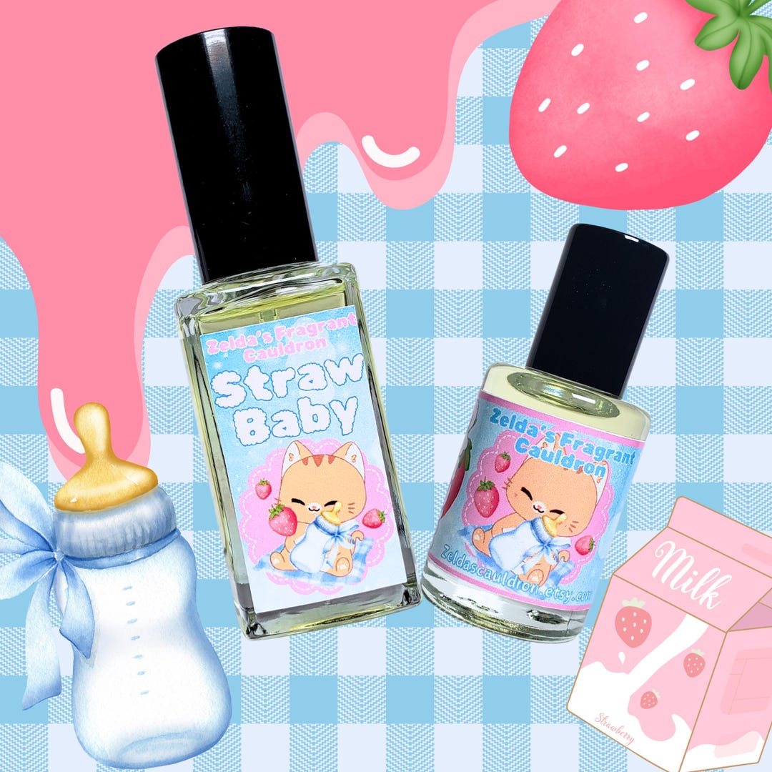 Straw Baby Perfume | Baby Powder & Pink Lipstick Scent - Etsy