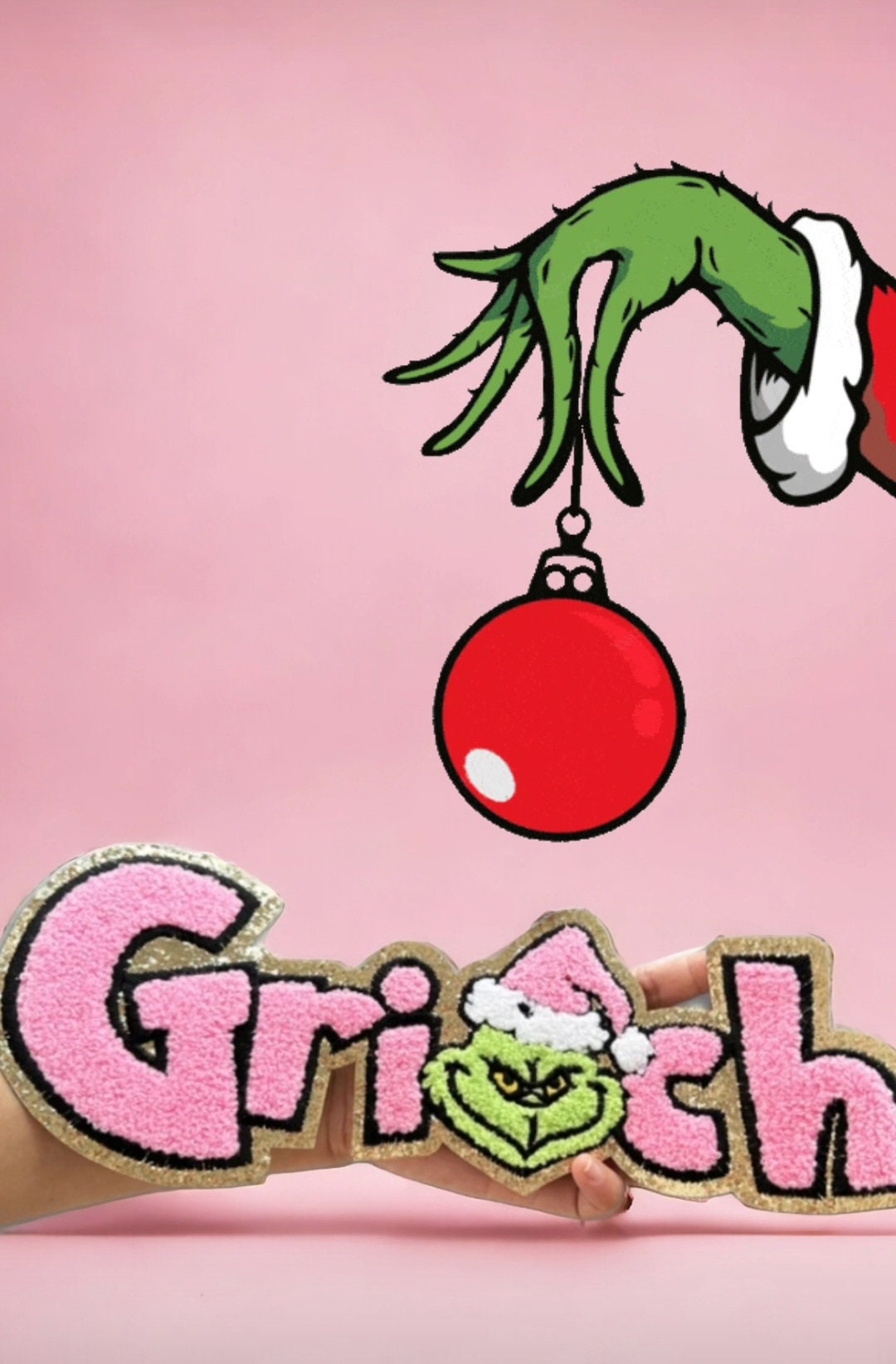 Grinch Patch, Holiday Applique, Chenille Patch, Christmas Decor, the ...