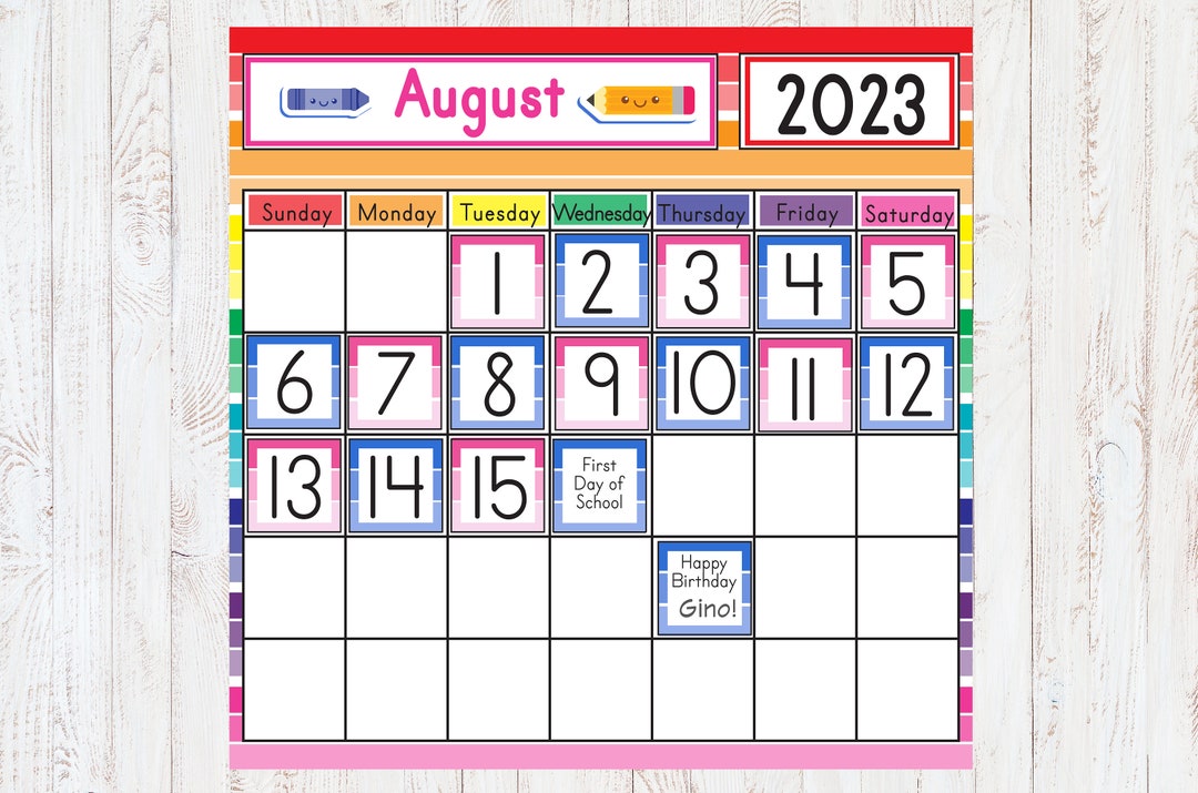Classroom Calendar | Paint Chip Theme Classroom Calendar | Rainbow ...