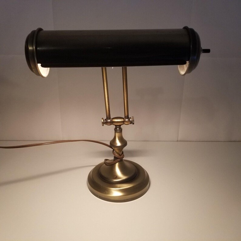 VINTAGE Underwriters Laboratories Brass Bankers Piano Desk Lamp ...