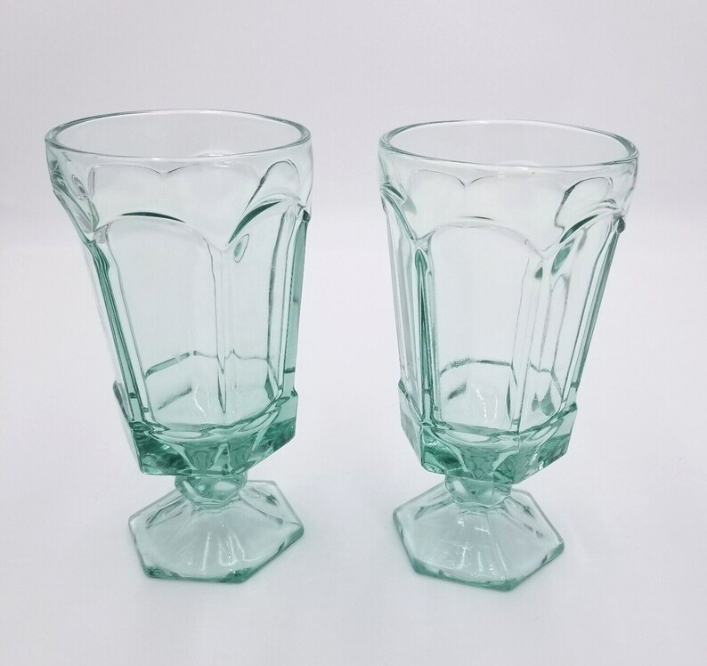 2 Fostoria Virginia Light Green Ice Tea Goblet Glass Glasses - Etsy