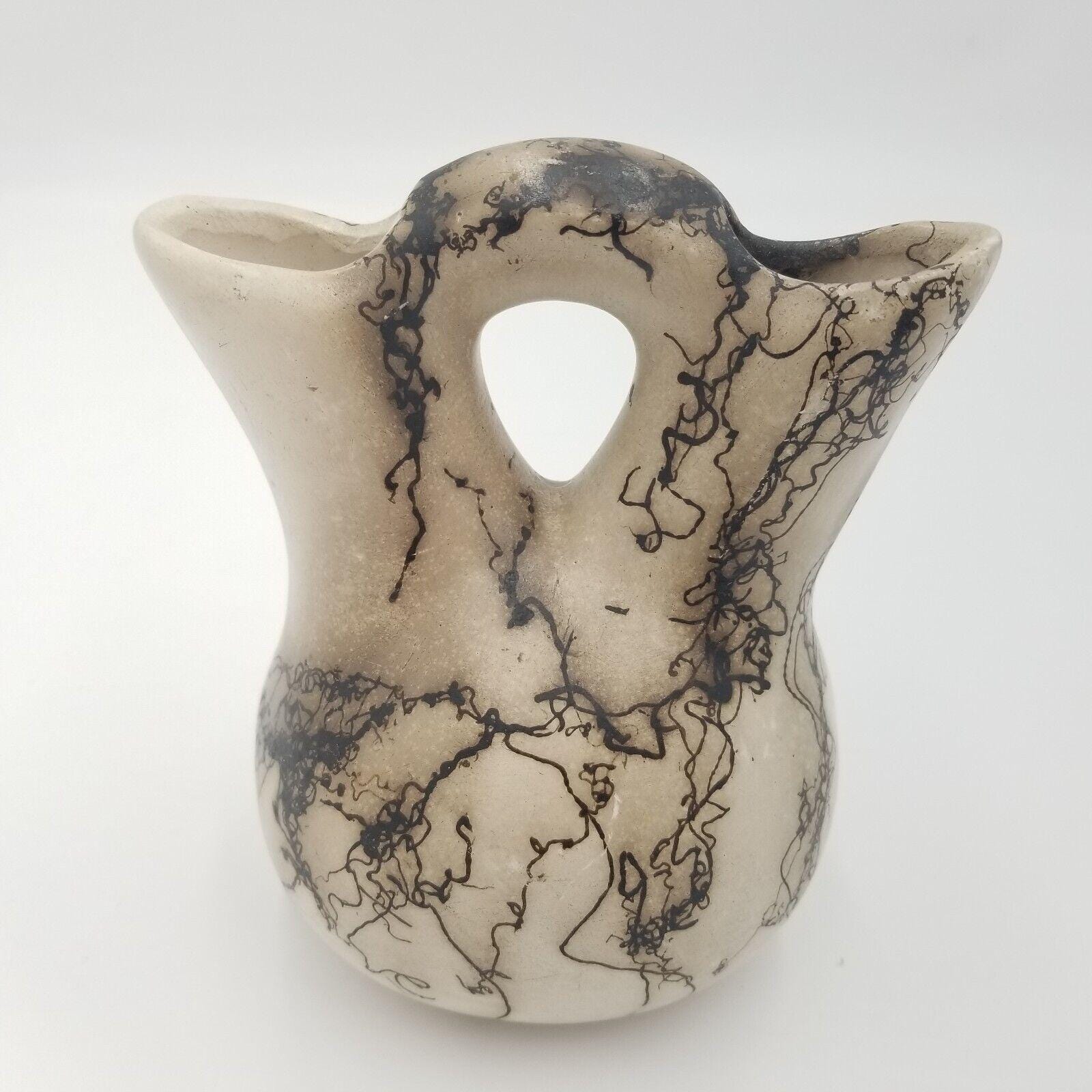 Native American Pottery Wedding Vase Navajo Indian Horse Hair Home ...