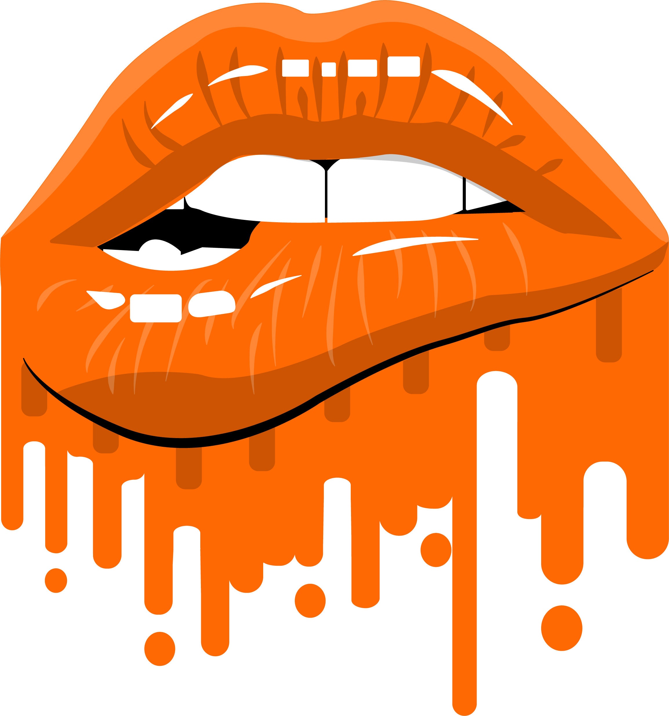Dripping Orange Lips Digital Download - Etsy