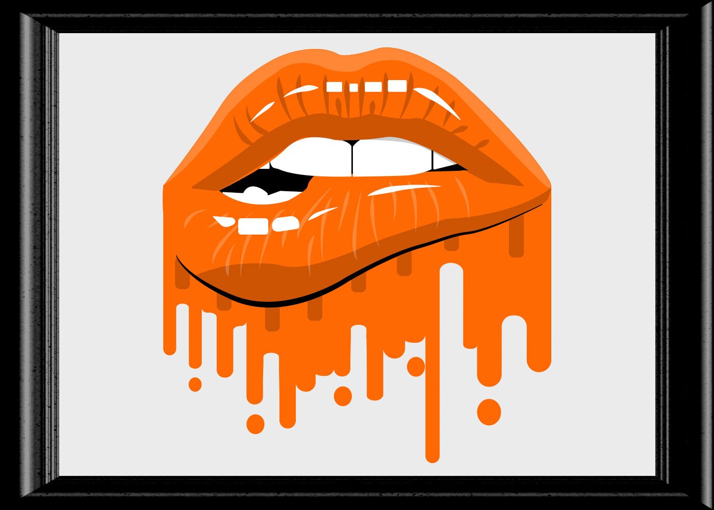 Dripping Orange Lips Digital Download - Etsy