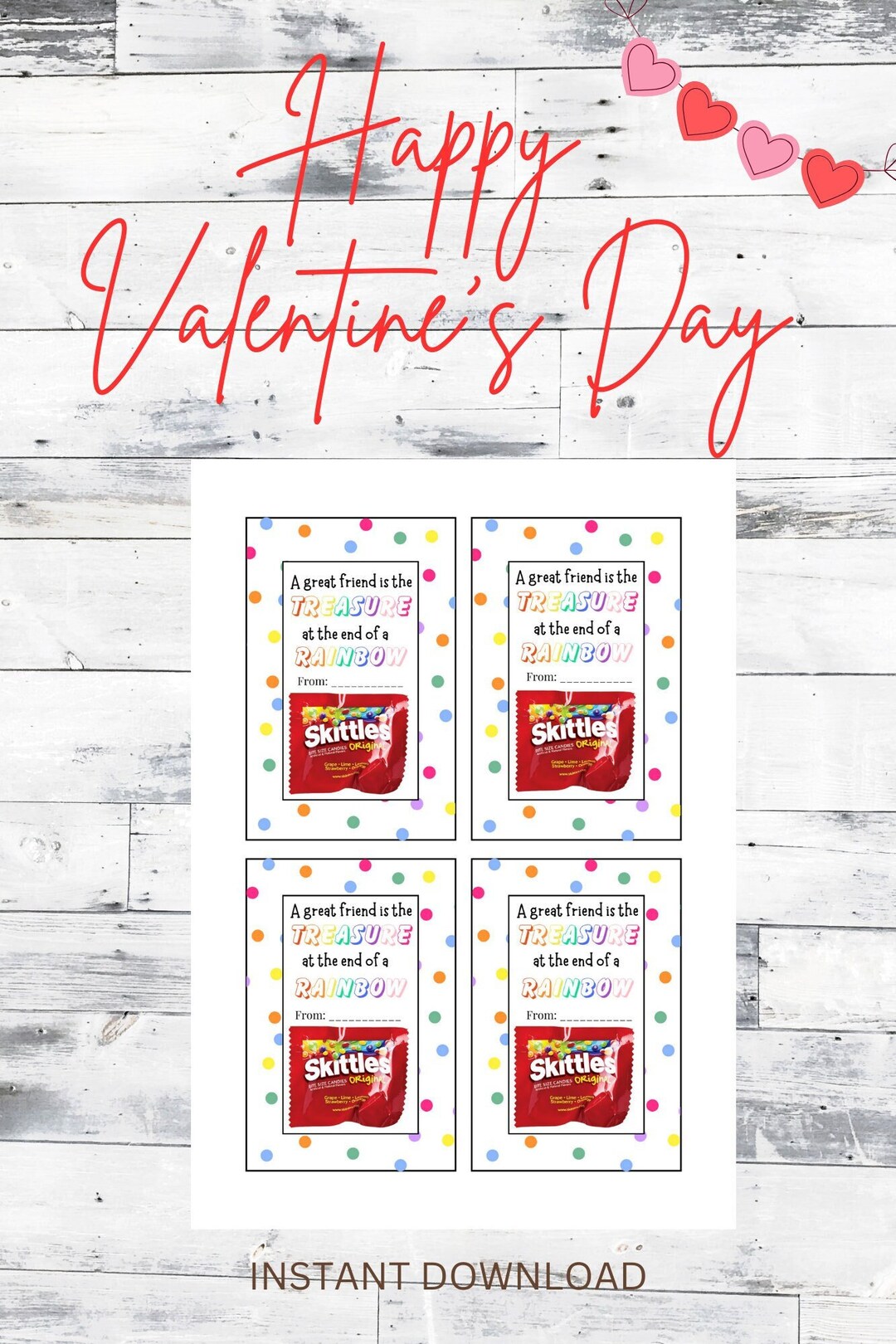 Cute Valentine Card Printable, Valentine Printable for Kids, Instant ...