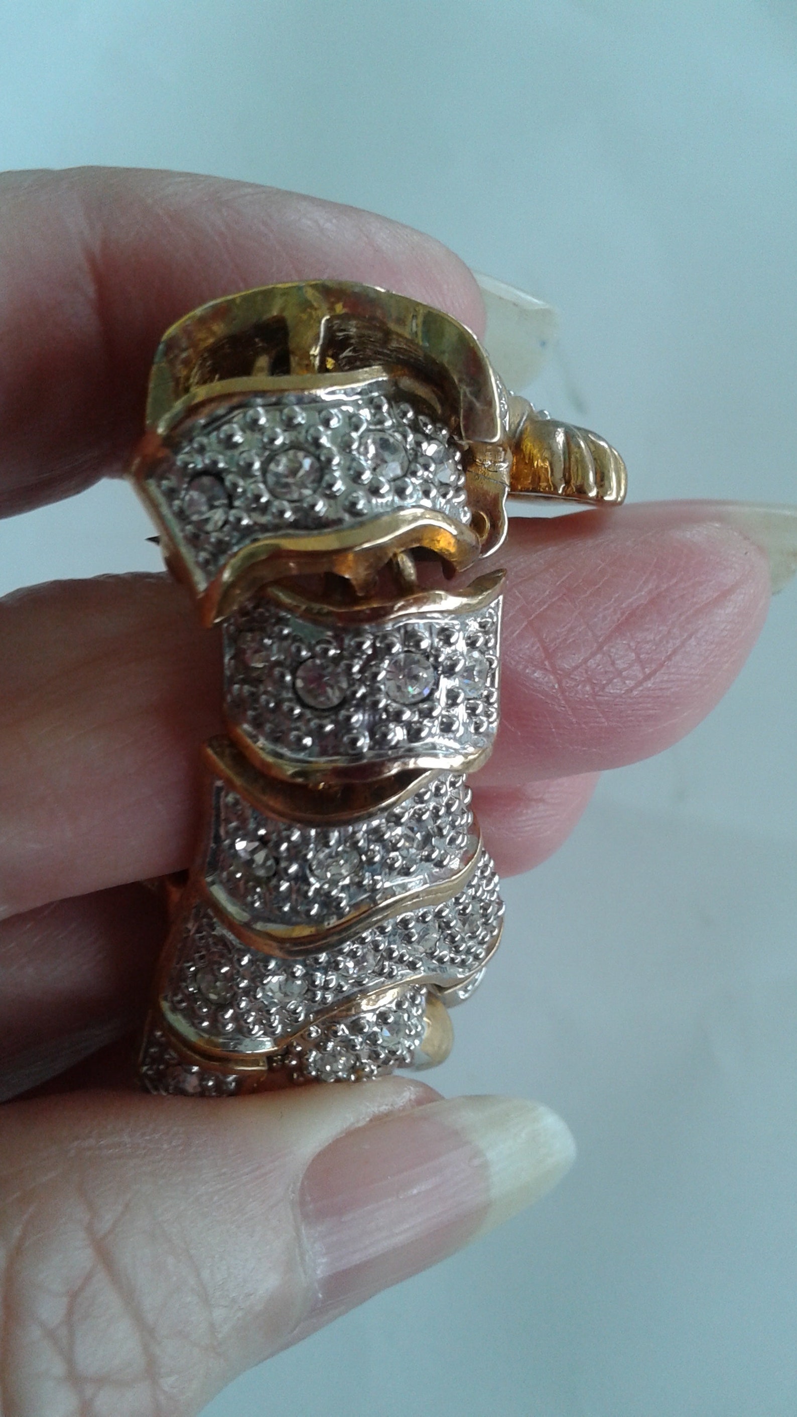 Big Tiger Pin Articulated 5 Inches Long. Silver and Gold W - Etsy