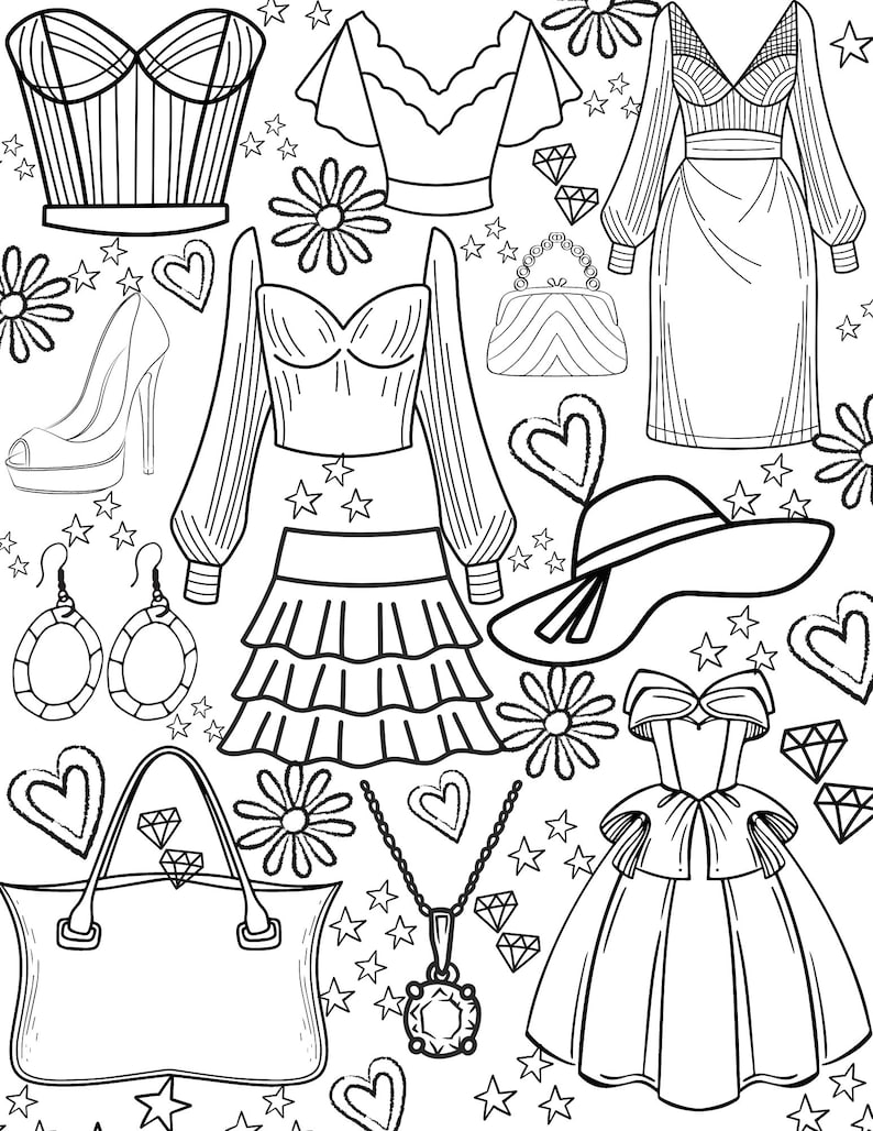 Editor S Fashion Kids Coloring Pages Etsy