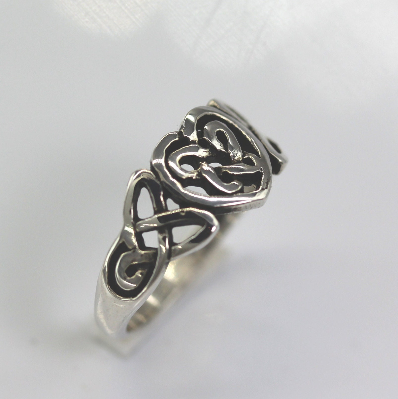 Celtic Trinity Knot Heart Infinity Sterling Silver Love and | Etsy