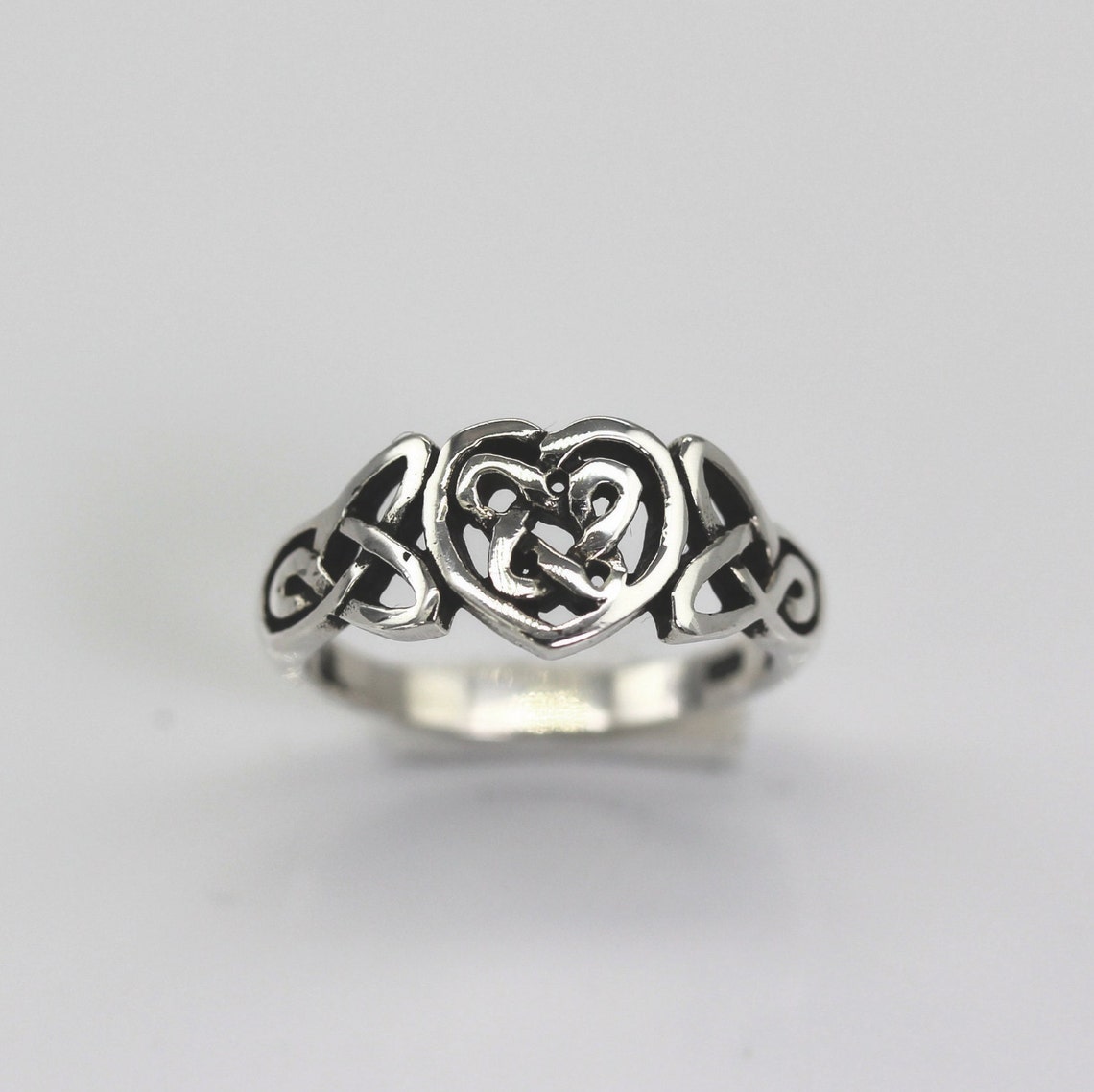 Celtic Trinity Knot Heart Infinity Sterling Silver Love and | Etsy