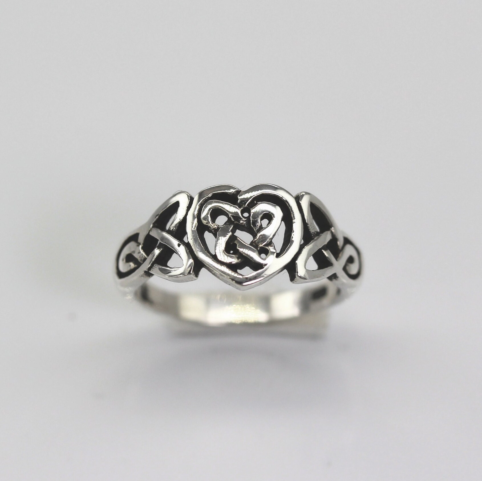 Celtic Trinity Knot Heart Infinity Sterling Silver Love and | Etsy