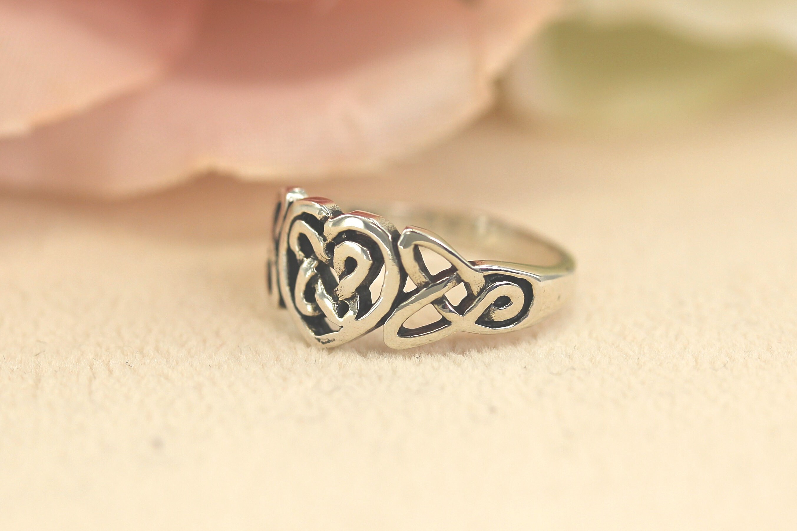 Celtic Trinity Knot Heart Infinity Sterling Silver Love and | Etsy