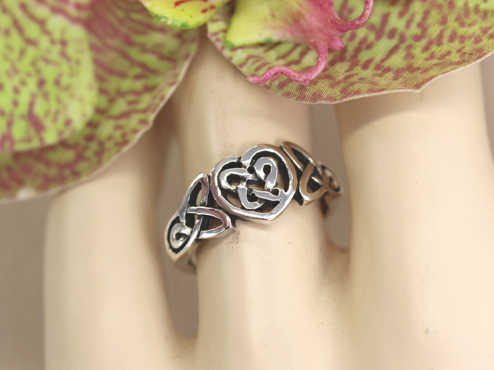 Celtic Trinity Knot Heart Infinity Sterling Silver Love and | Etsy